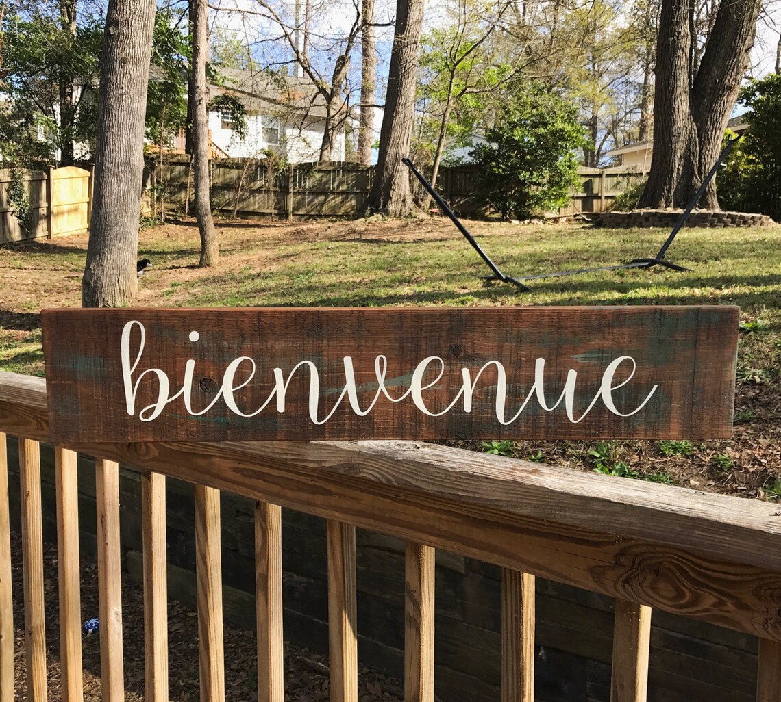 Bienvenue Sign Welcome Sign Wood Sign Home Decor Louisiana - Etsy Canada