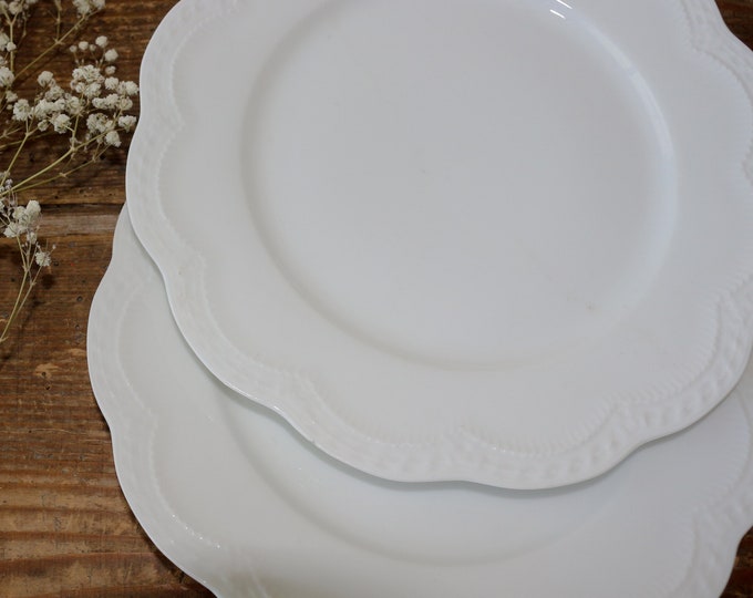 Pair of HAVILAND White Plates, Haviland Limoges France Porcelain Plates ...