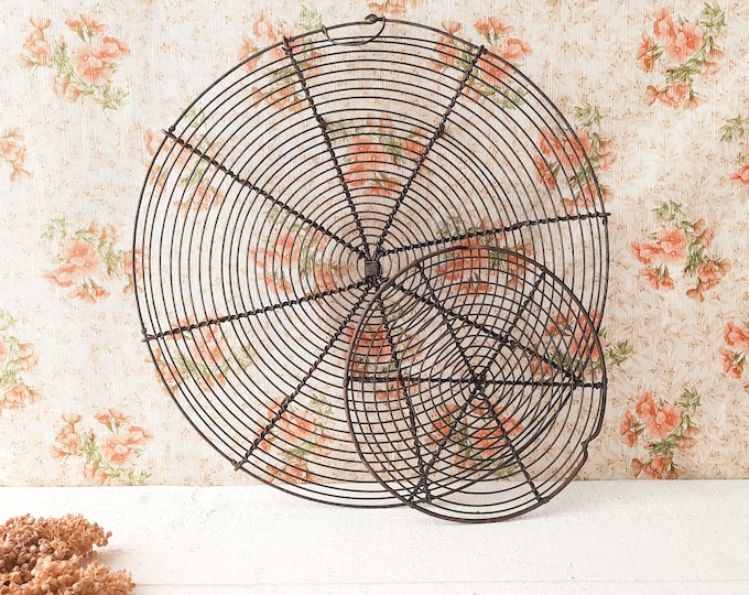 French Vintage Cooling Metal Wire Cake Holder, Round Wire Cooling Rack ...