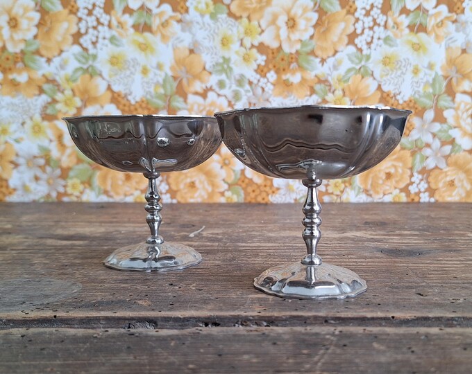 Pair of French Vintage Coupes Glace, Sorbet Cups, Dessert Bowls, Ice ...