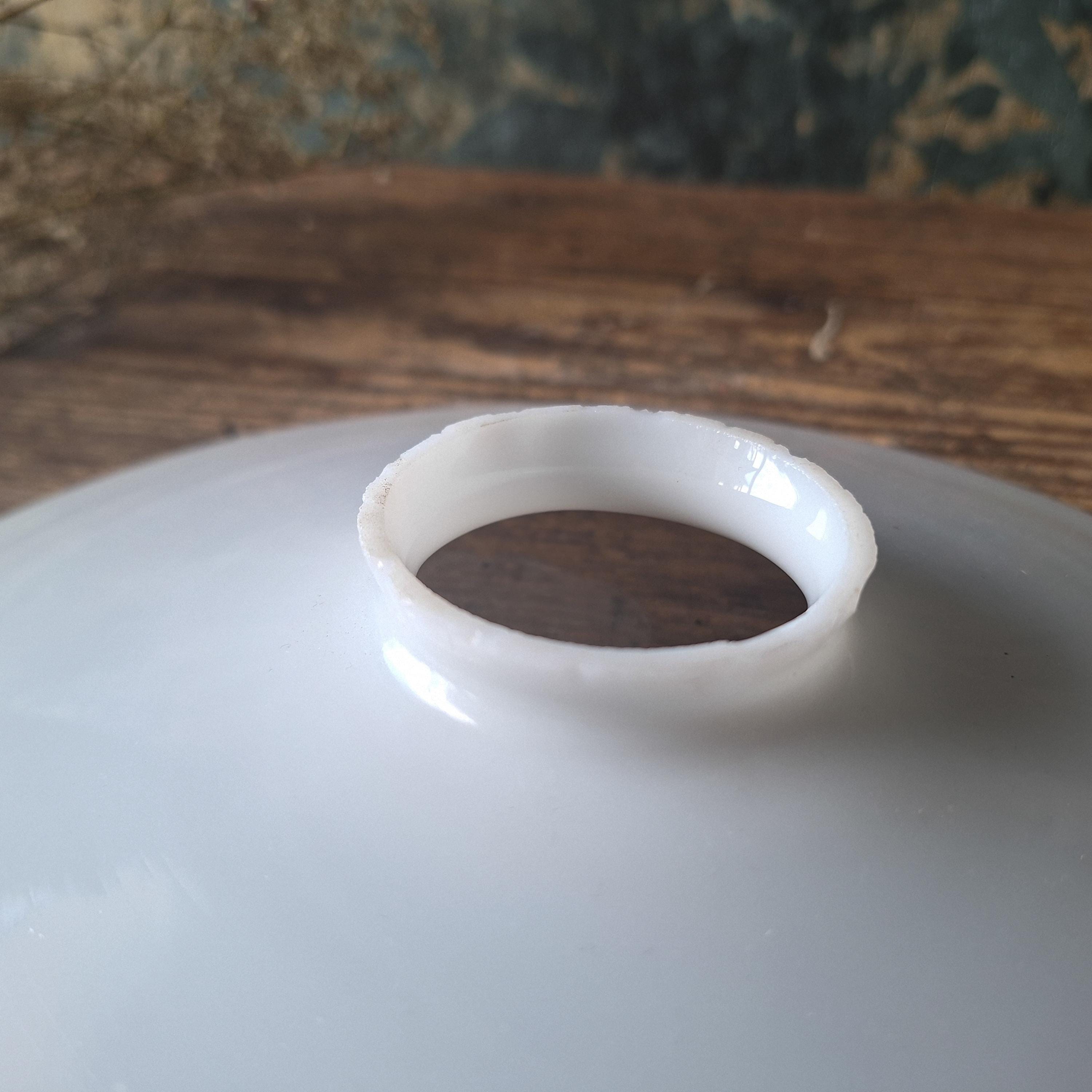 Vintage French Opaline White Milk Glass Lampshade - Etsy