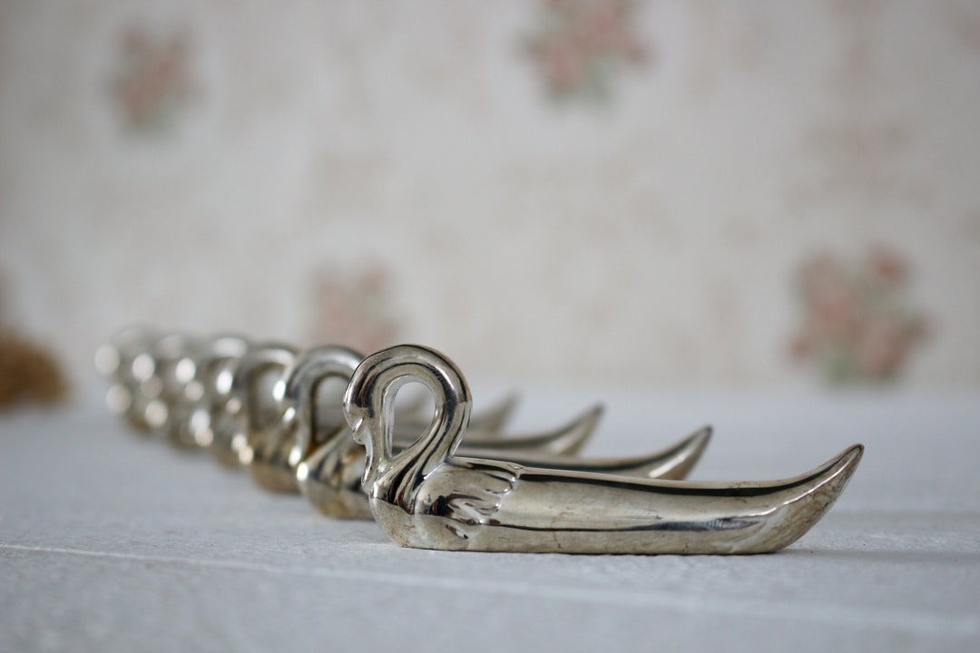 Set of 6 French Vintage Knife Rest Silver Plate Swans Shape - Etsy