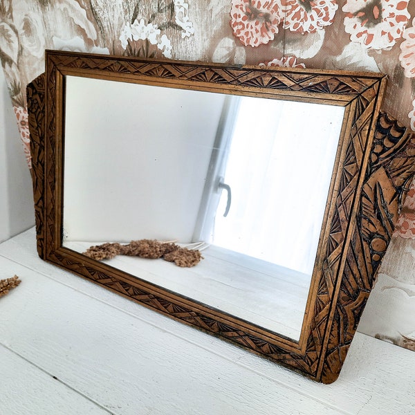 Antique Wood Mirror - Etsy