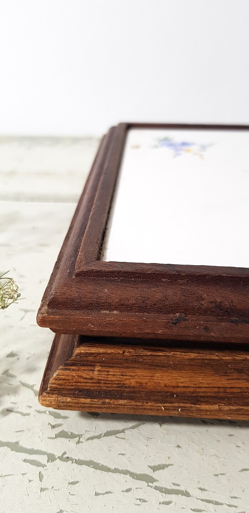 Set of 2 French Wood Frame Trivet by Villeroy and Boch Tile | Etsy