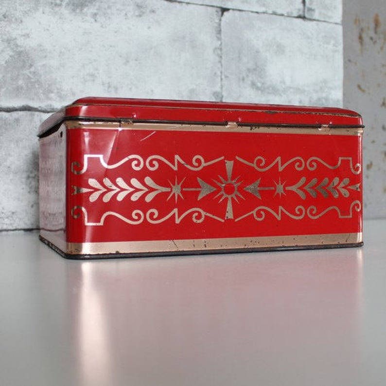 French Vintage Tin Box With Lid Decorative Tin Container 1950s - Etsy