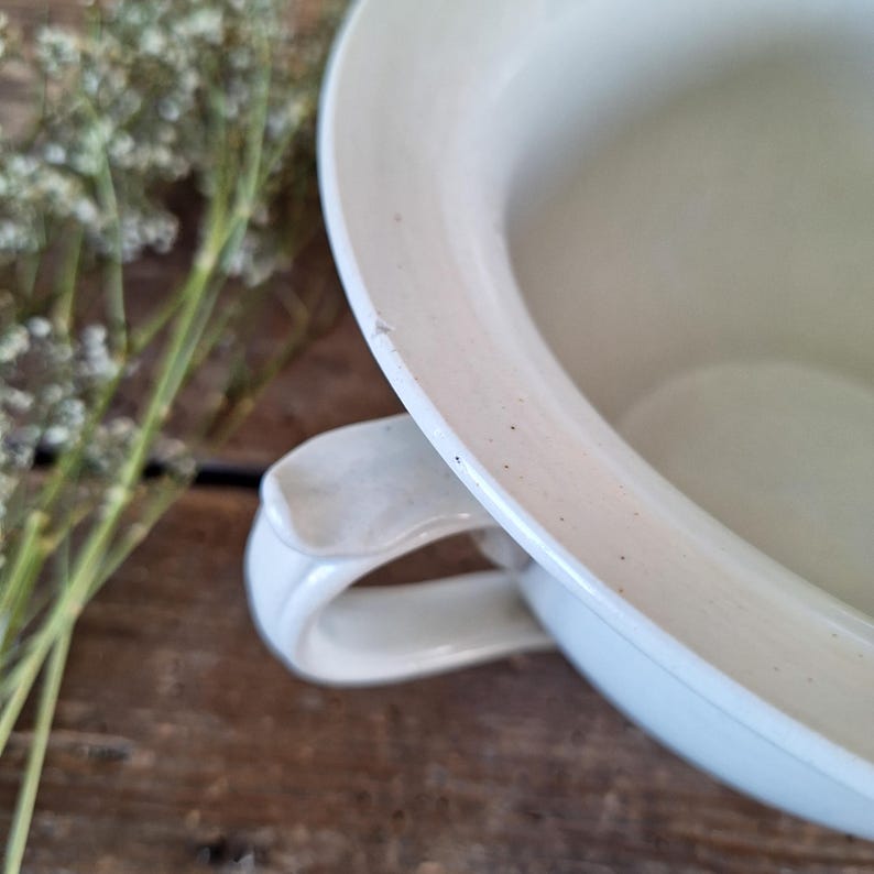 French Ironstone Bowl Antique, Rustic Farmhouse Decor, Luneville France ...