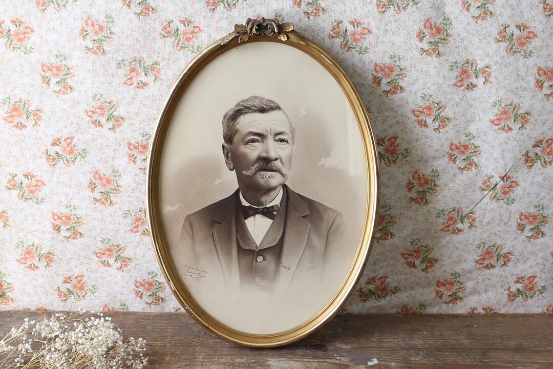 1917 Signed Portrait by Paul Le Tellier, Antique Framed Photograph of ...