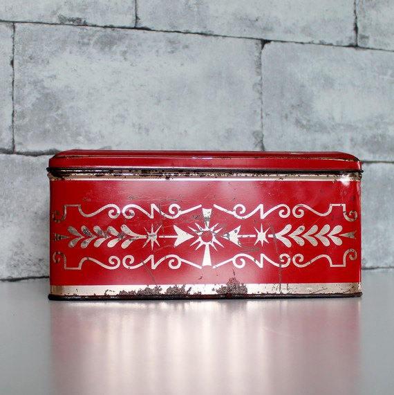 French Vintage Tin Box with Lid Decorative Tin Container 1950s | Etsy