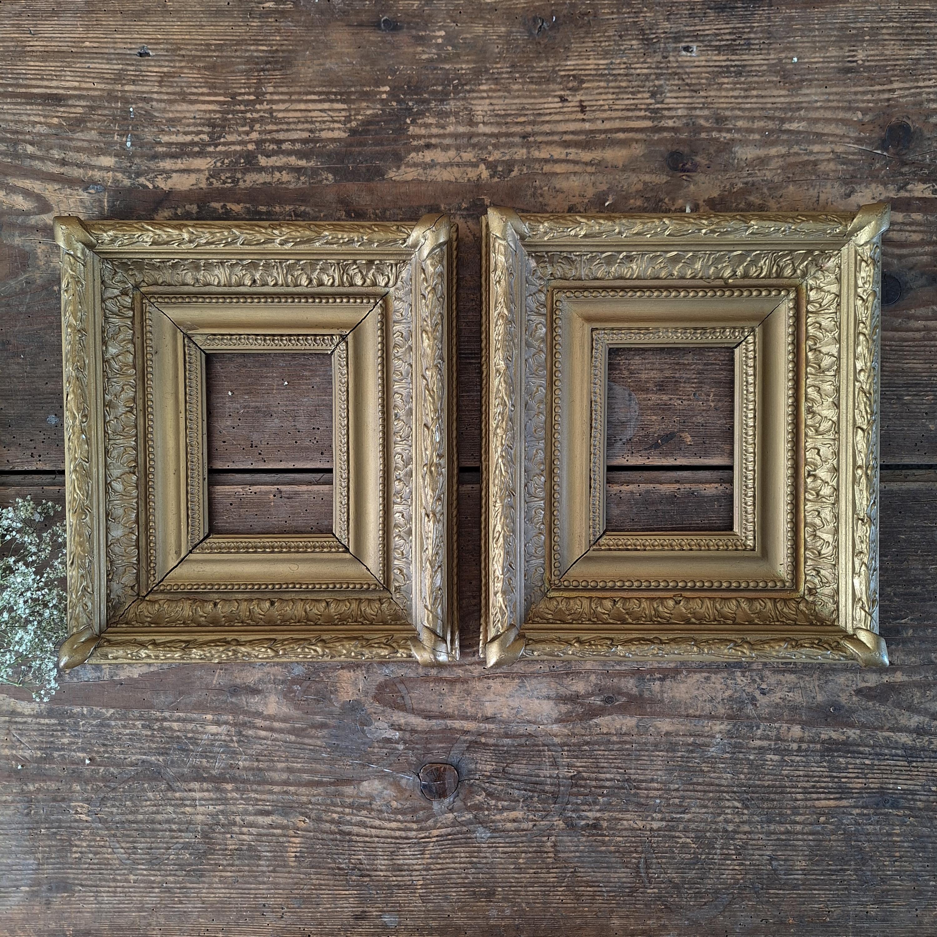 Pair of Antique French Gold Gesso Frames, Ornate Rectangular Frames for ...