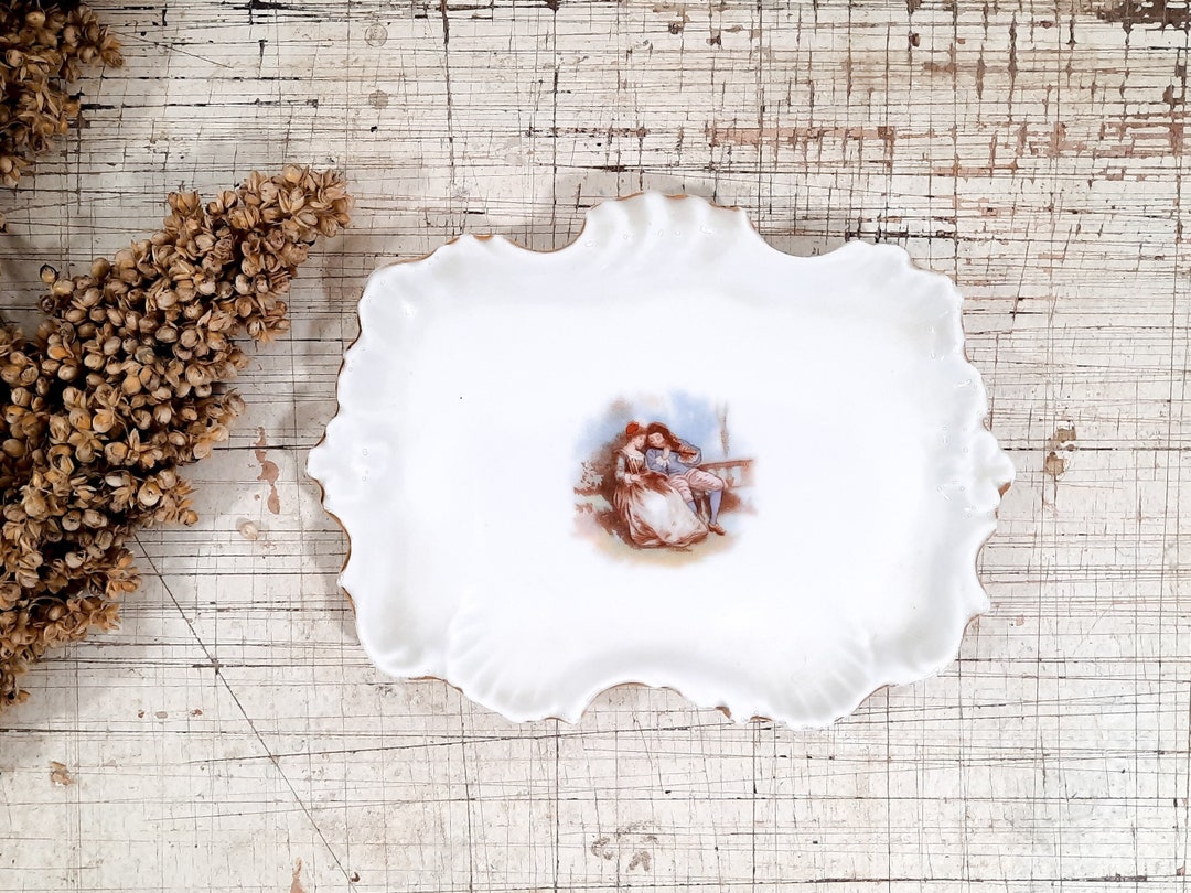 Antique Presentation Tray Rococo Plate Porcelain Serving Platter ...