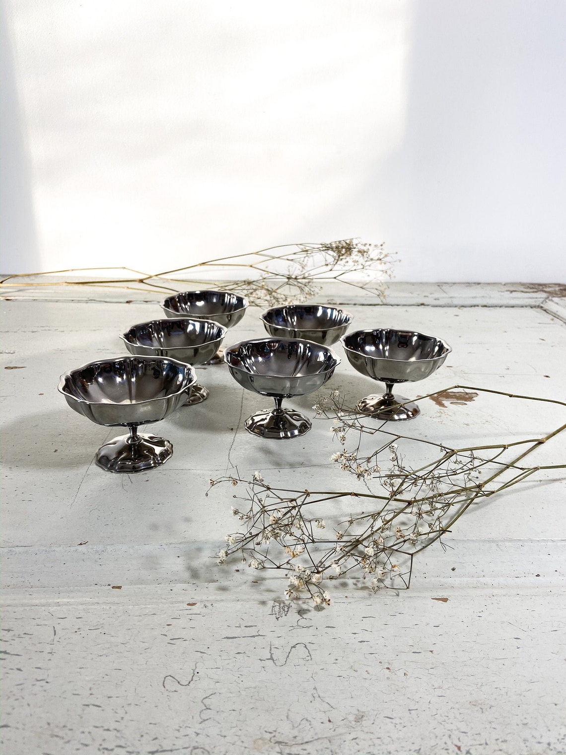 Set of 6 Inox Ice Cream Cups Vintage Stainless Steel Ice Cream - Etsy