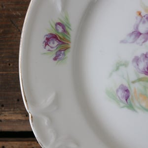 Set of 5 Vintage Limoges Floral Porcelain Plates With Purple and White ...