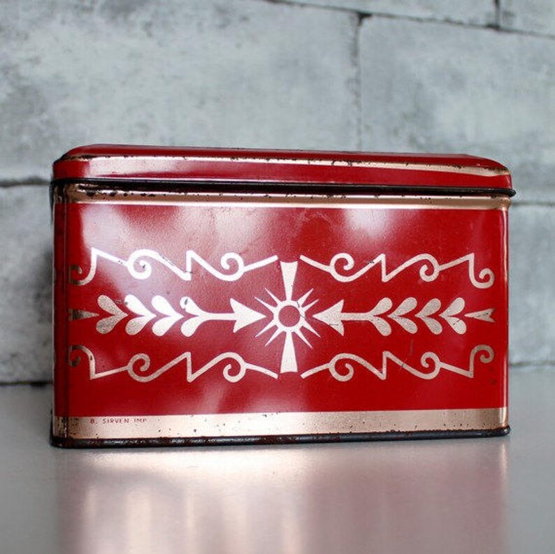 French Vintage Tin Box With Lid Decorative Tin Container 1950s - Etsy