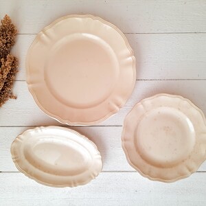 Large Creamware Platter From Sarreguemine Ivory Flat Ironstone Round ...