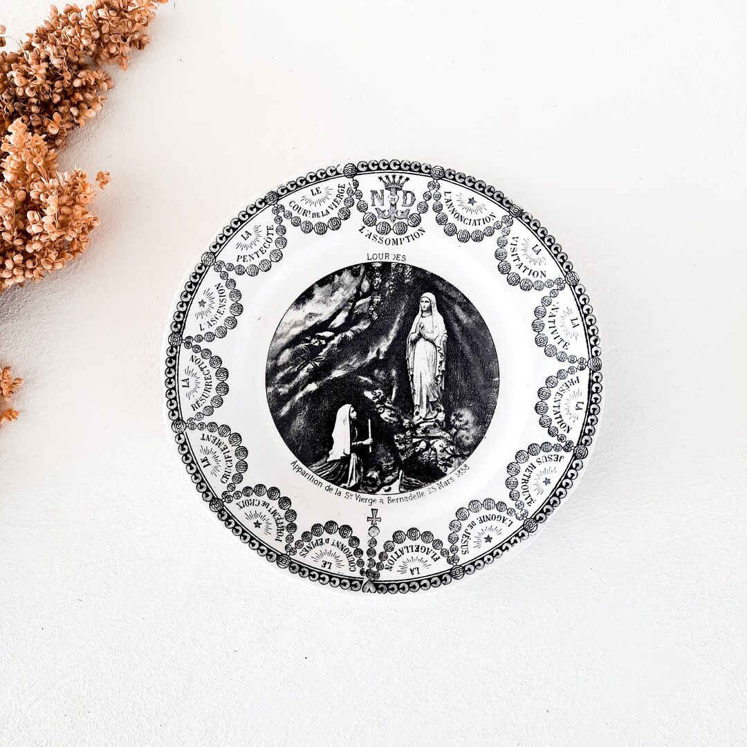 Lourdes Decorative Religious Plate From Digoin Sarreguemines 1800s ...