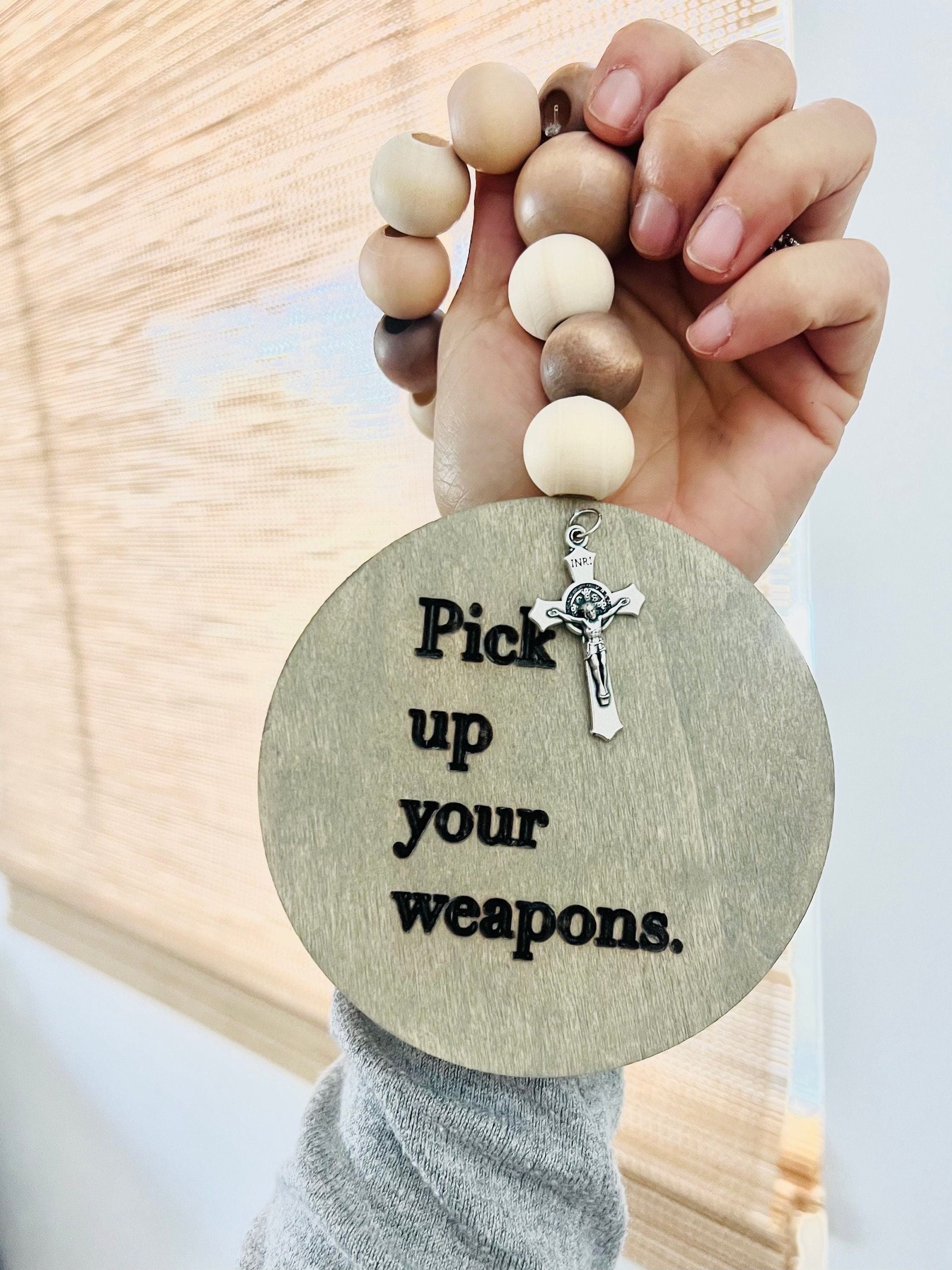 Pick up Your Weapons Rosary Door Hanger | Padre Pío | Saint Inspired ...