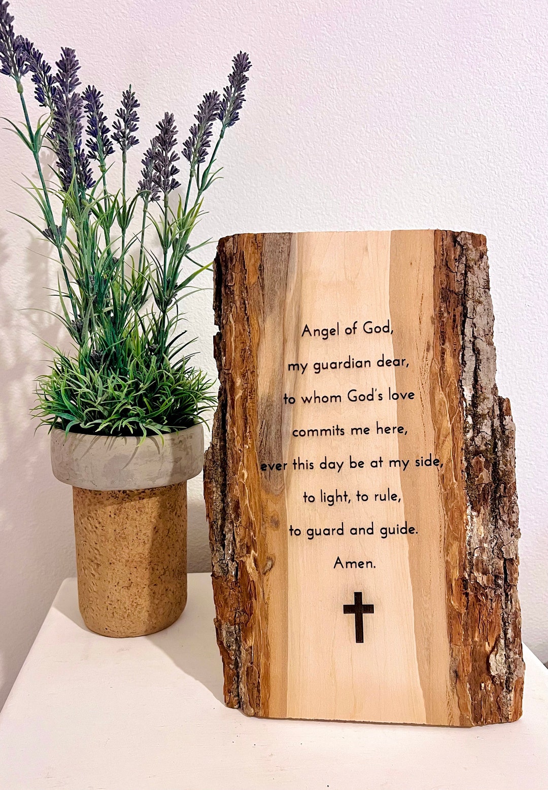 Angel of God Wood Prayer Sign | Guardian Angel | Prayer Decor ...