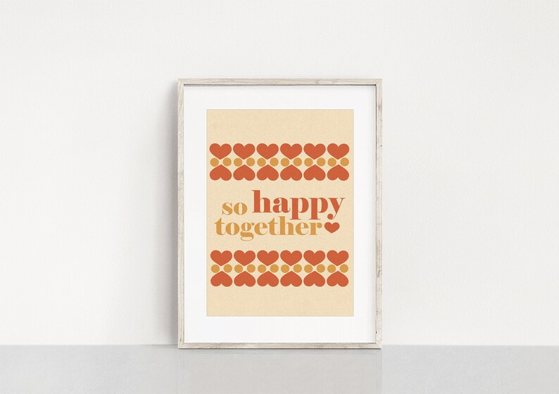 So Happy Together 70's Inspired Digital Download Art Print - Etsy Israel