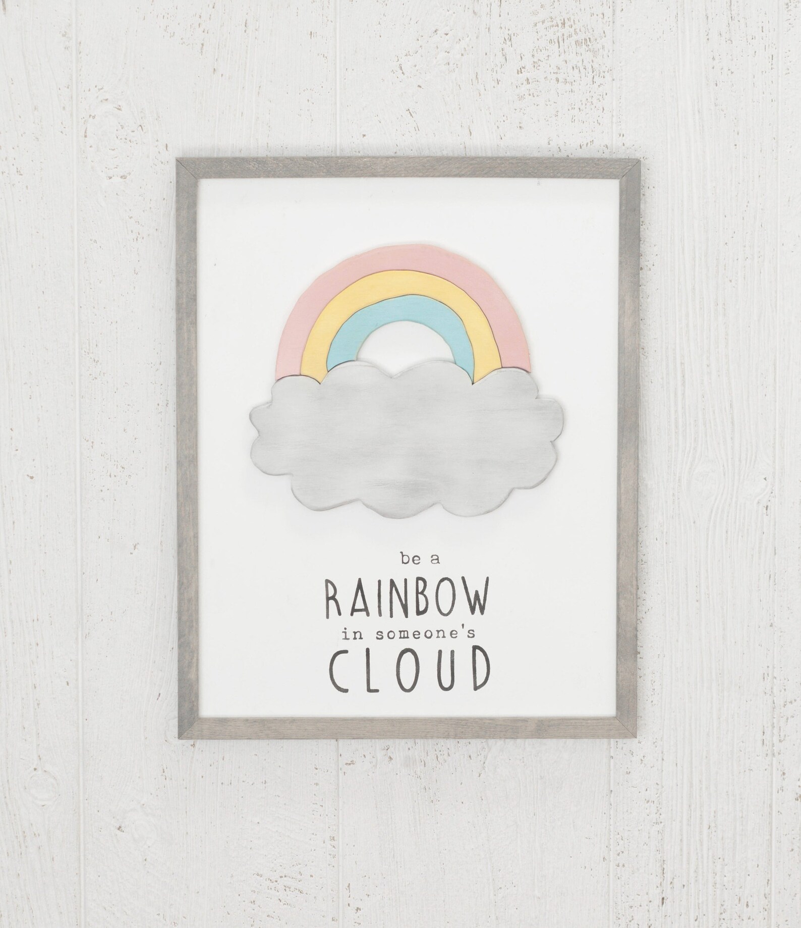 Rainbow & Cloud Wall Art Inspirational Wooden Sign Handmade | Etsy
