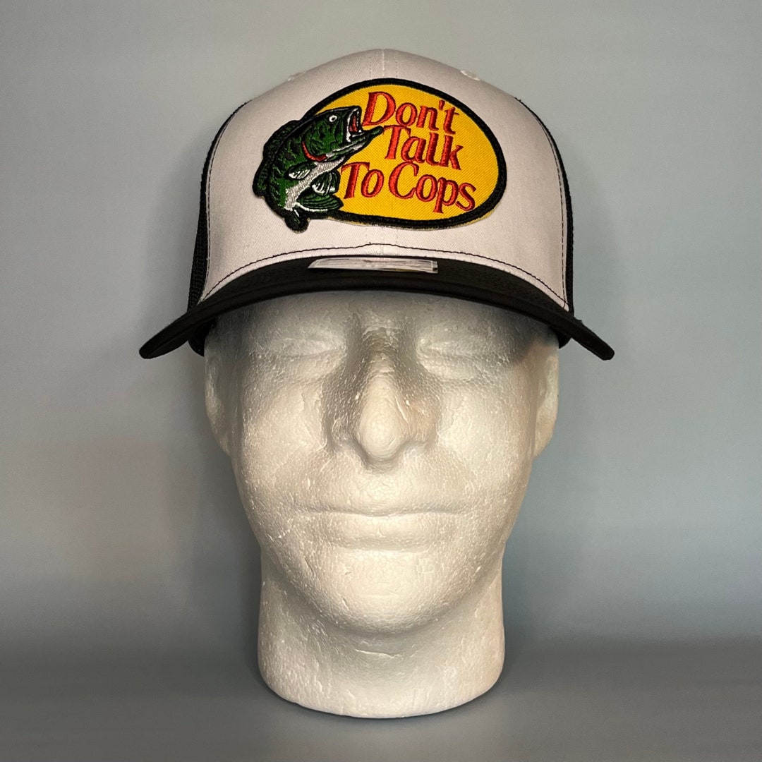 Curved Brim Don’t Talk to Cops Snapback Trucker Hat (white/black) - Etsy