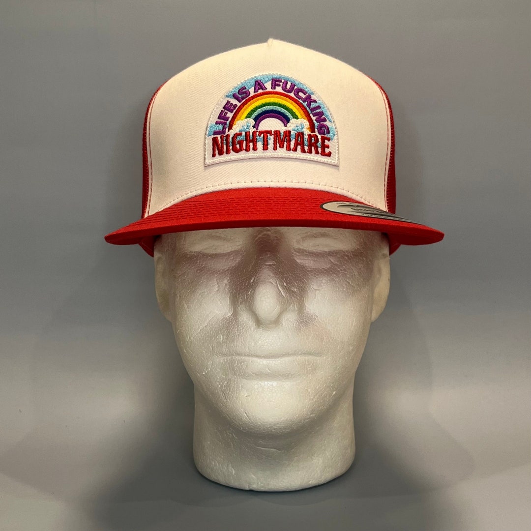 Life is A F**king Nightmare Snapback Trucker Hat (red/white) - Etsy