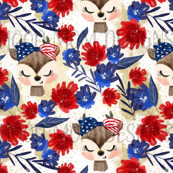 Patriotic Hearts Dots, Red White Blue, 4th of July Seamless Pattern - Etsy