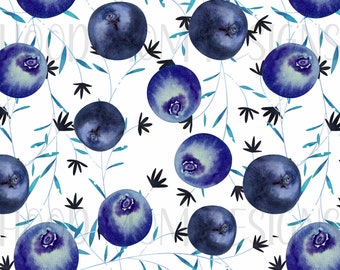 Checkered Blueberries, Blueberries, Blue Checkers Seamless Pattern - Etsy