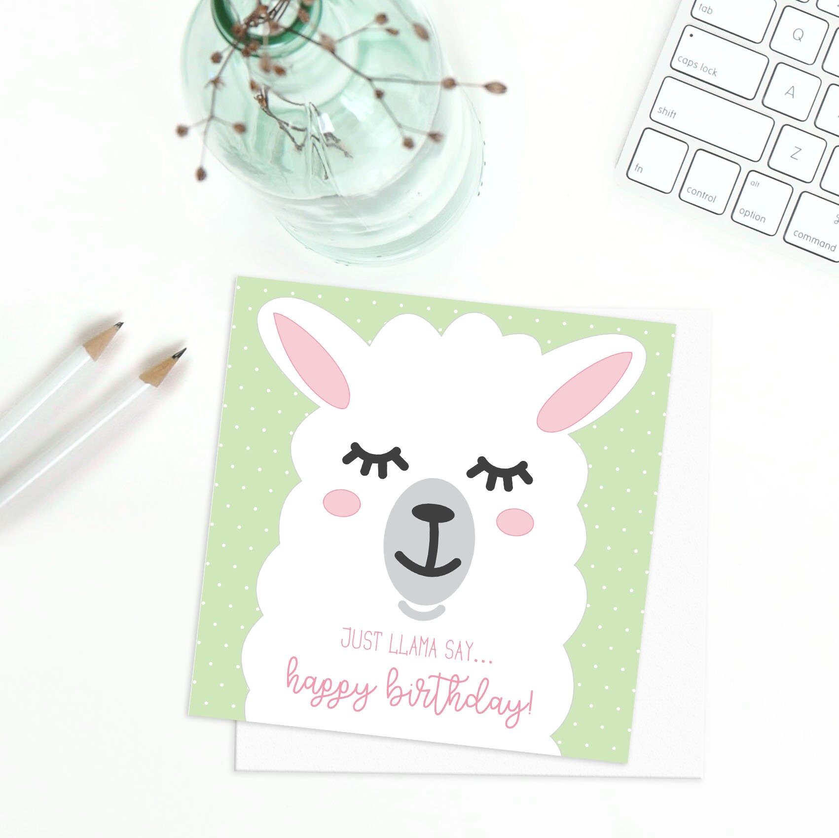 Just Llama Say Birthday Card. Funny Birthday Card. Birthday Card Girl ...
