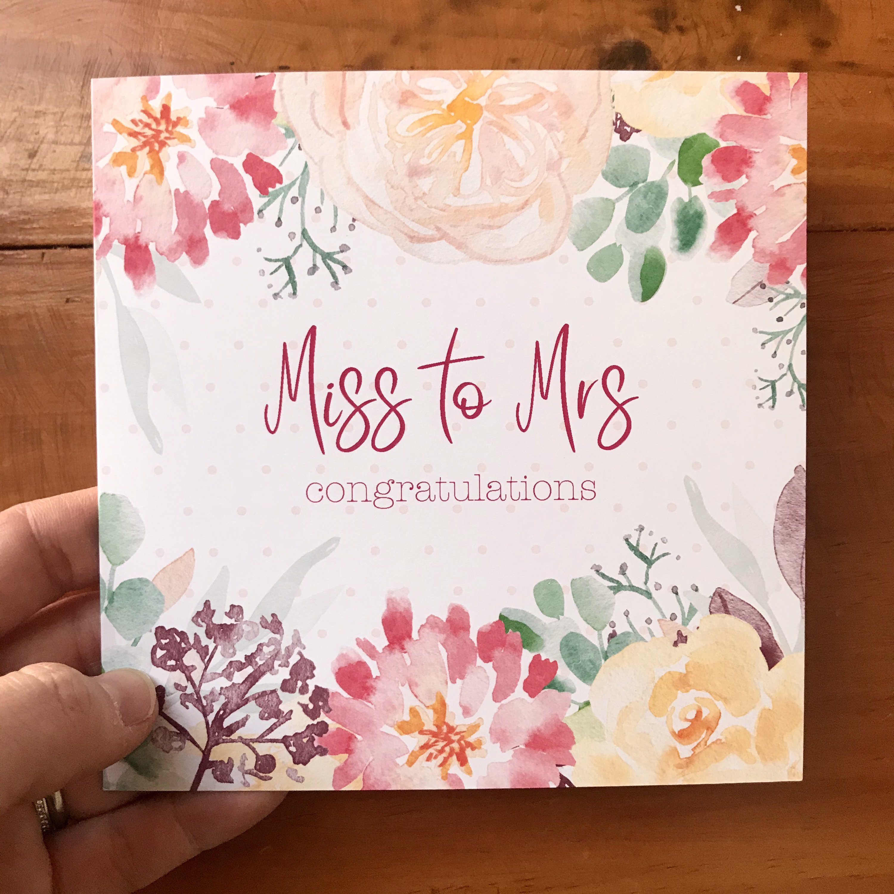 Miss To Mrs Floral Bridal Card. Bridal Shower Cards. Pink | Etsy
