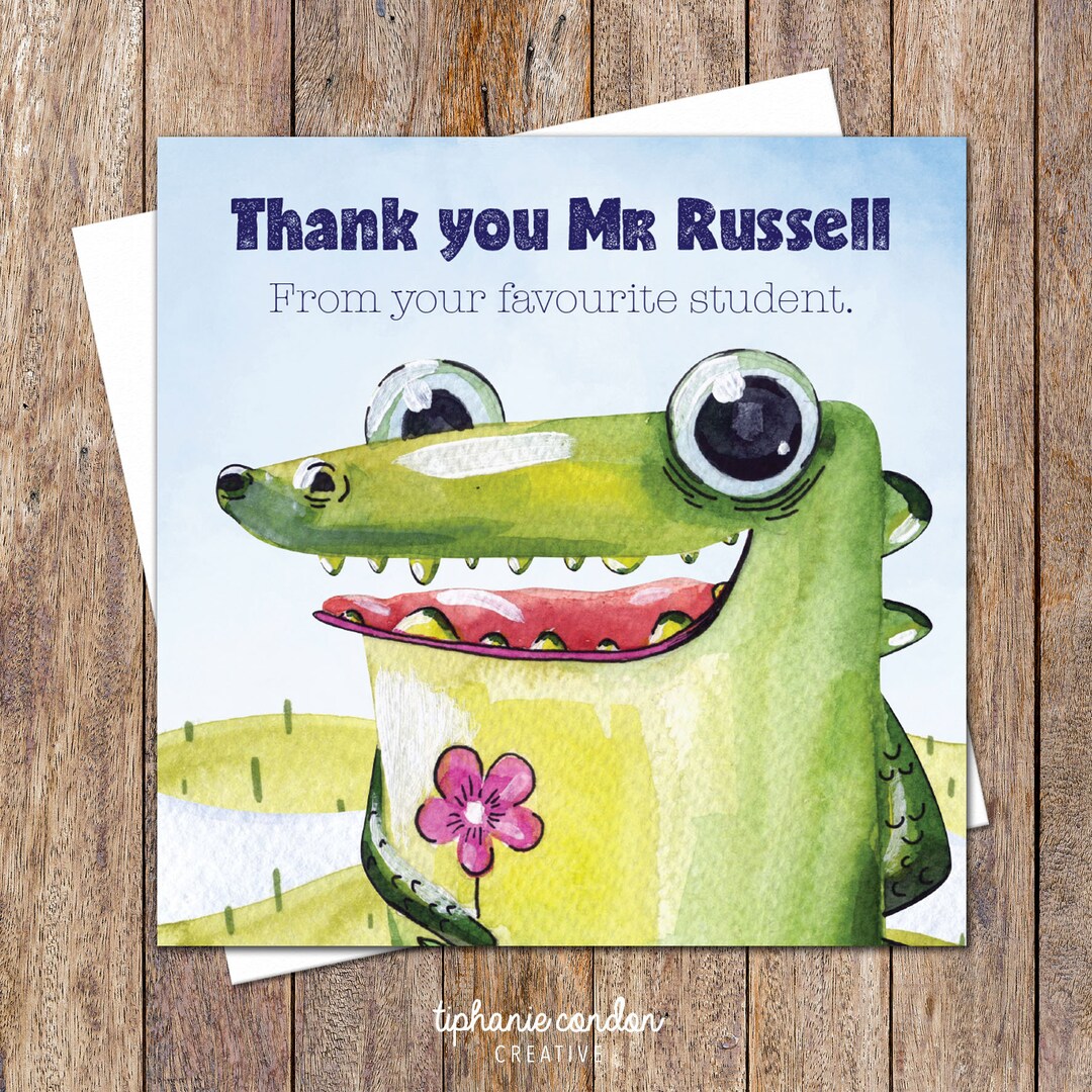 Personalised Teacher Thank You Card. Favourite Student Card. Thank You ...