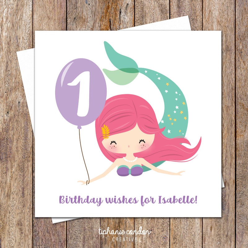 Mermaid Birthday Card - Etsy