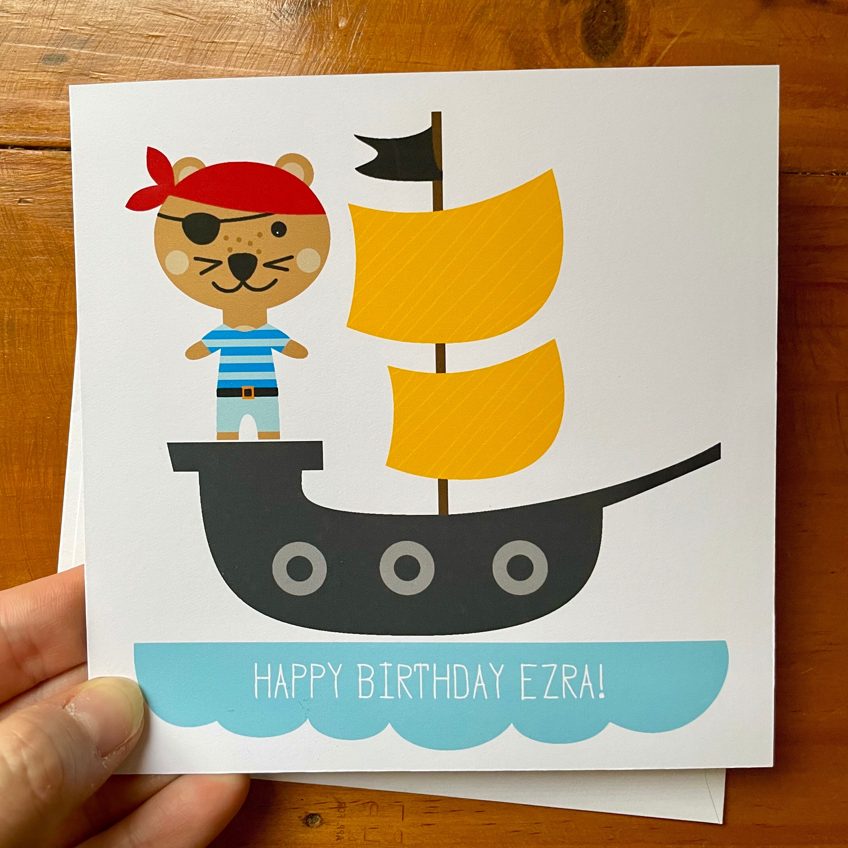Custom Pirate Birthday Card. Personal Kids Birthday Card. Birthday Card ...