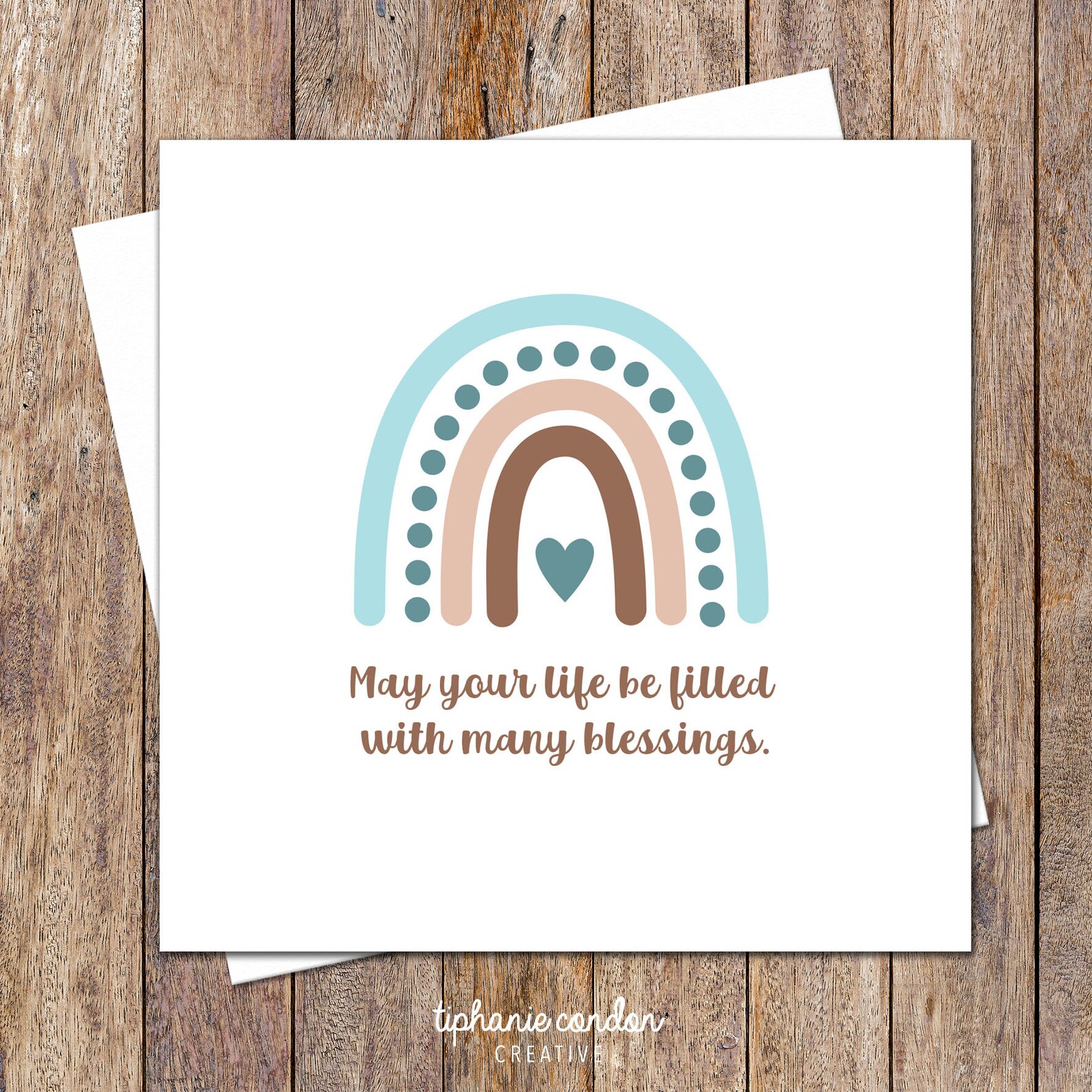 Sweet Rainbow Blessing Card. Christening Boy Card. Baptism Card for ...