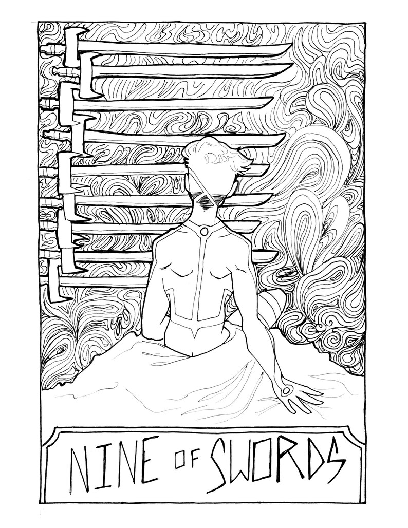 Tarot Card Coloring Book (PDF) - Etsy