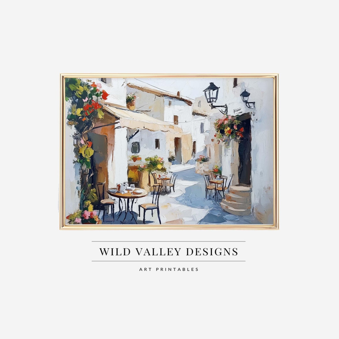 Italian Printable, Italian Town, Italian Street, Oil Painting Printable ...
