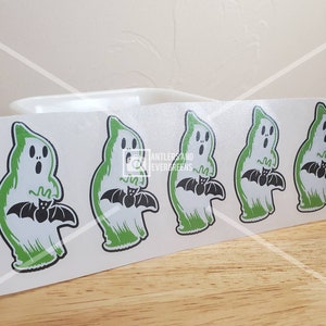 Vintage Inspired Halloween Ghost and Bat Decal - Decal Only Mug Not ...