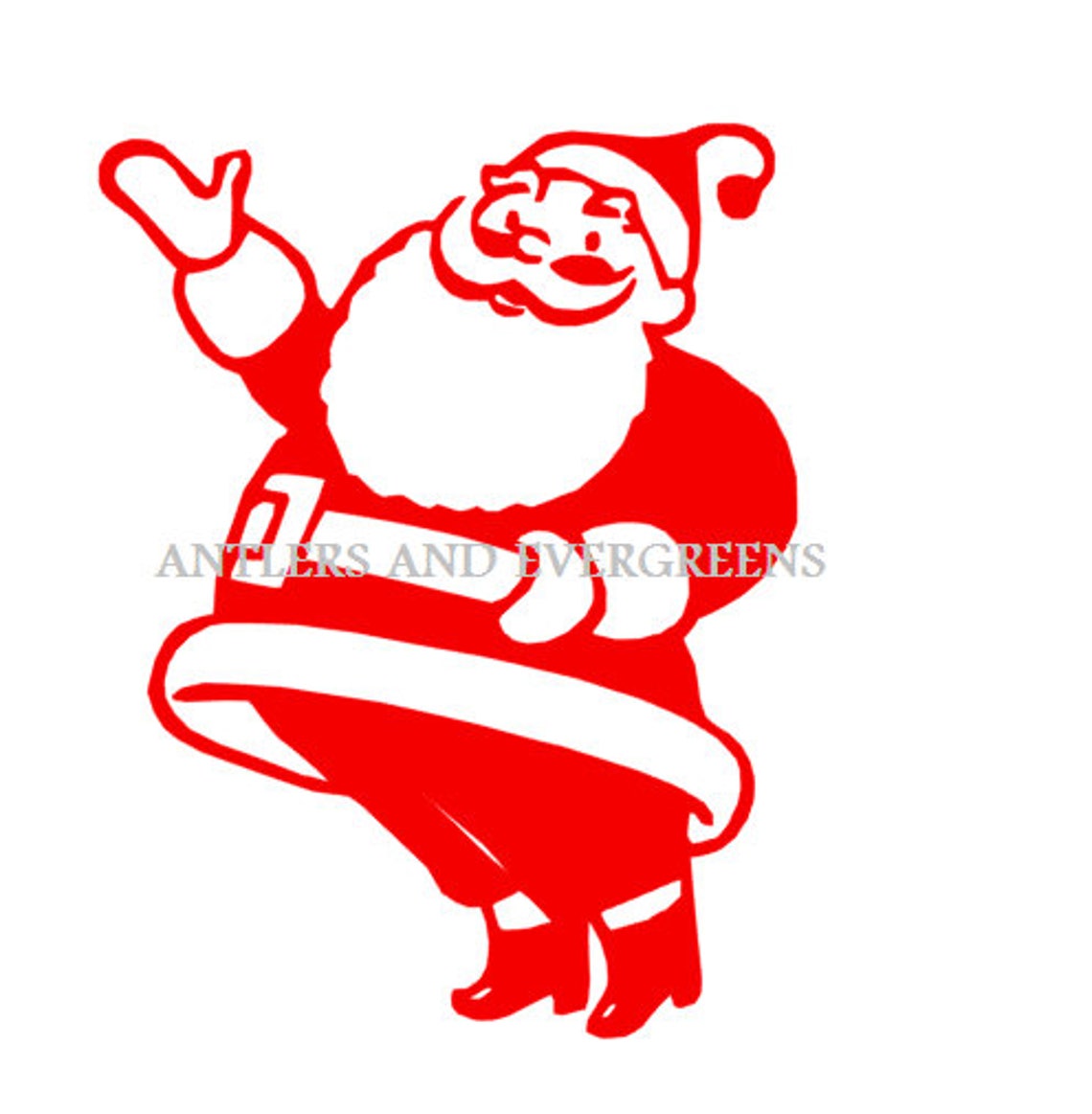 Vintage Christmas Santa Decal Choose Your Size and Color - Etsy