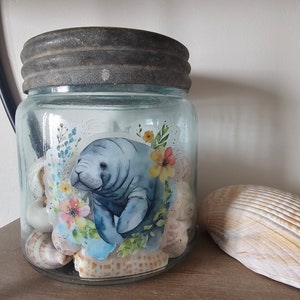 Watercolor Manatee Vinyl Decal Kawaii Florida - Etsy