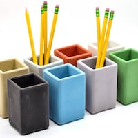 Gray Wolf Pen & Pencil Holder – Unique Desk Organizer Glossy Shiny ...
