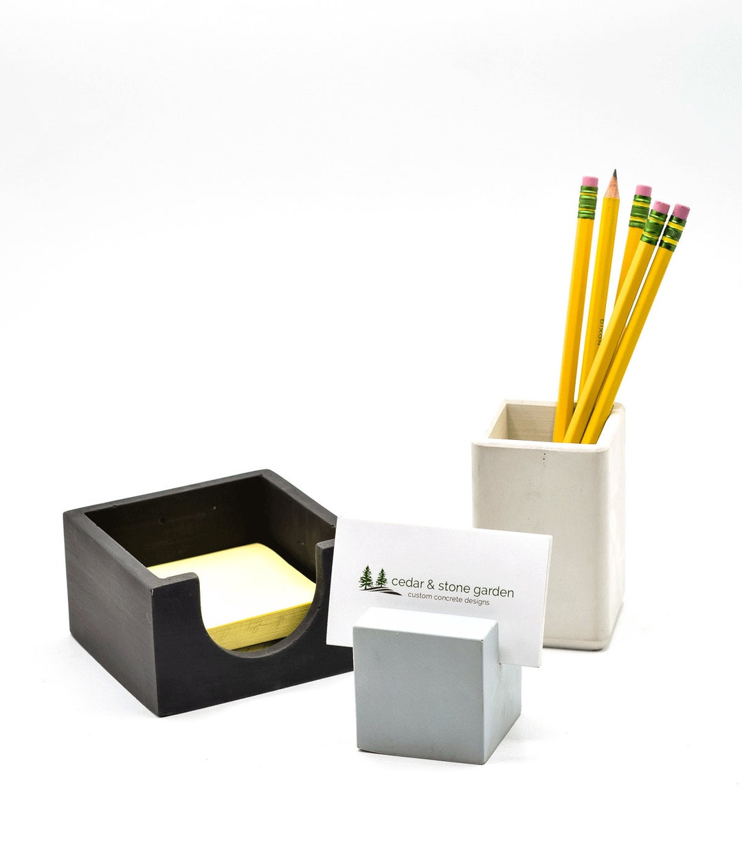 Modern Desk Accessories Set, Sticky Note Holder, Pencil Cup, Desk ...