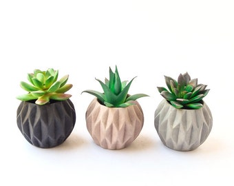 Small Arch Concrete Planter Cement Plant Pot Drainage Hole BOHO Decor ...