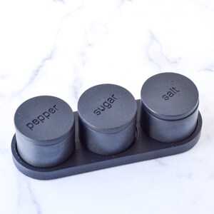 Modern Concrete Spice Cellars Set: Salt, Pepper, Sugar With Tray and ...