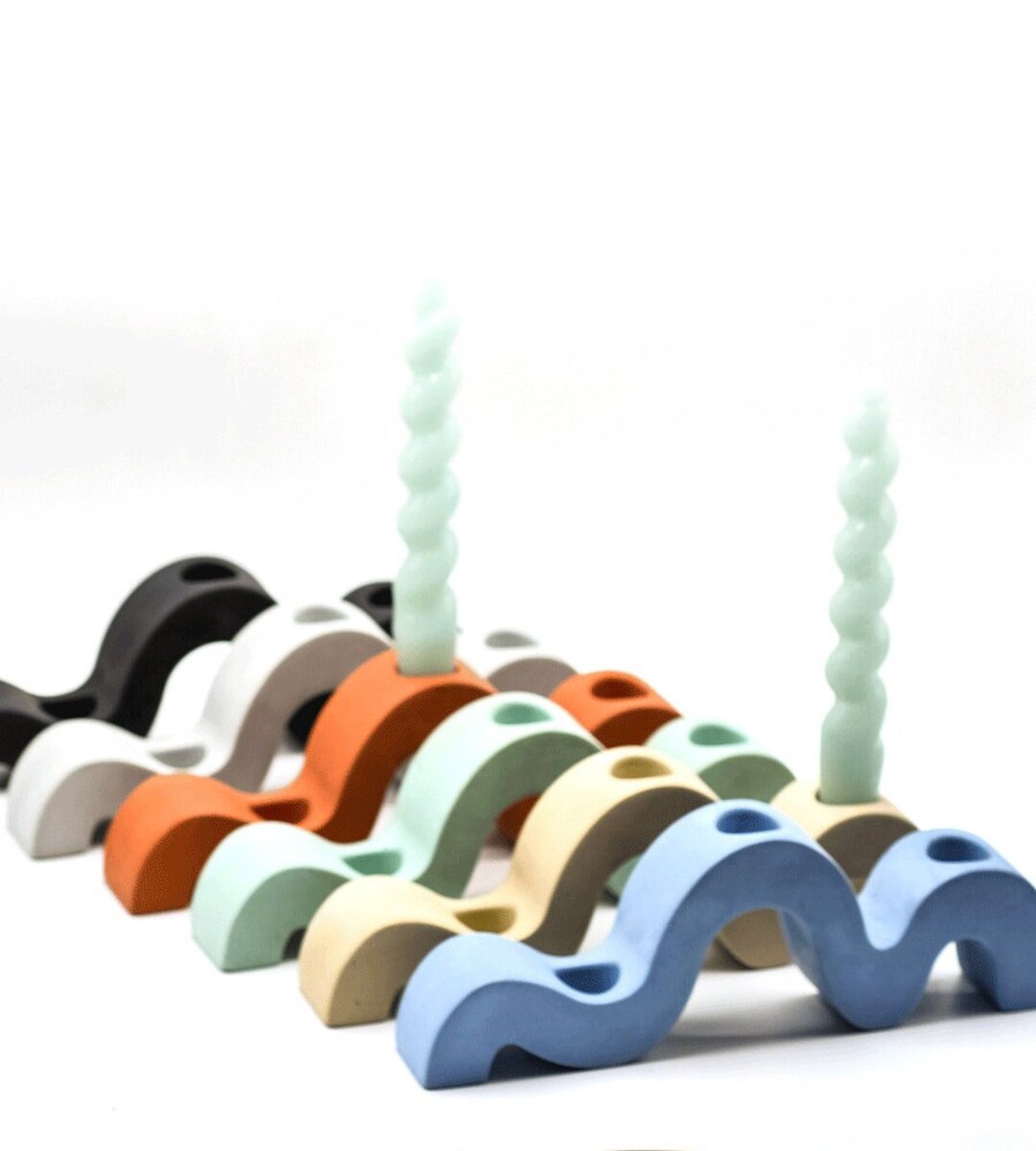 Wavy Taper Candlestick Holder - Curved Candle Holder - Minimalist ...