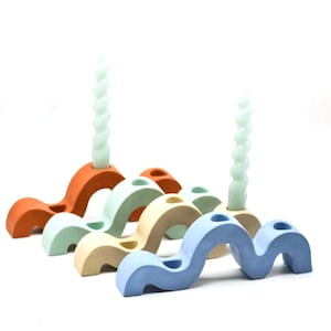 Wavy Taper Candlestick Holder - Modern Home Decor Curved Candle Holder ...