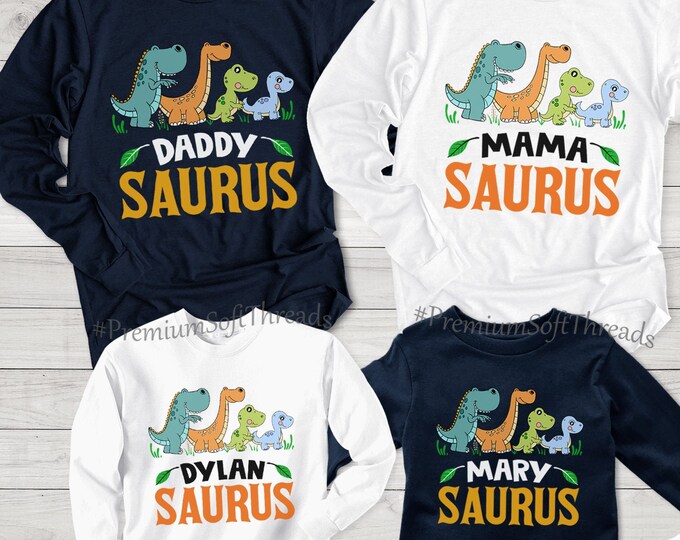 Dinosaur Shirt Daddy Saurus Shirt Name Saurus Shirt Mama - Etsy