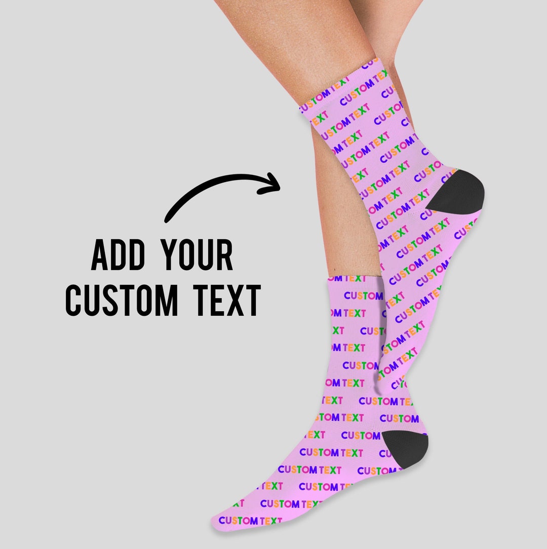 Personalized Custom Socks, Custom Text Socks, Create Your Own Socks ...