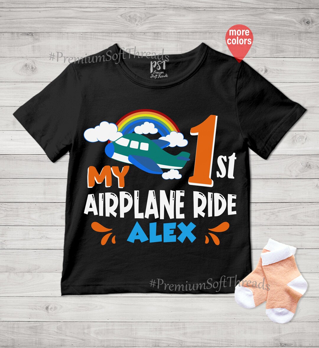 Personalized My 1st Airplane Ride Shirt, First Airplane Vacation ...