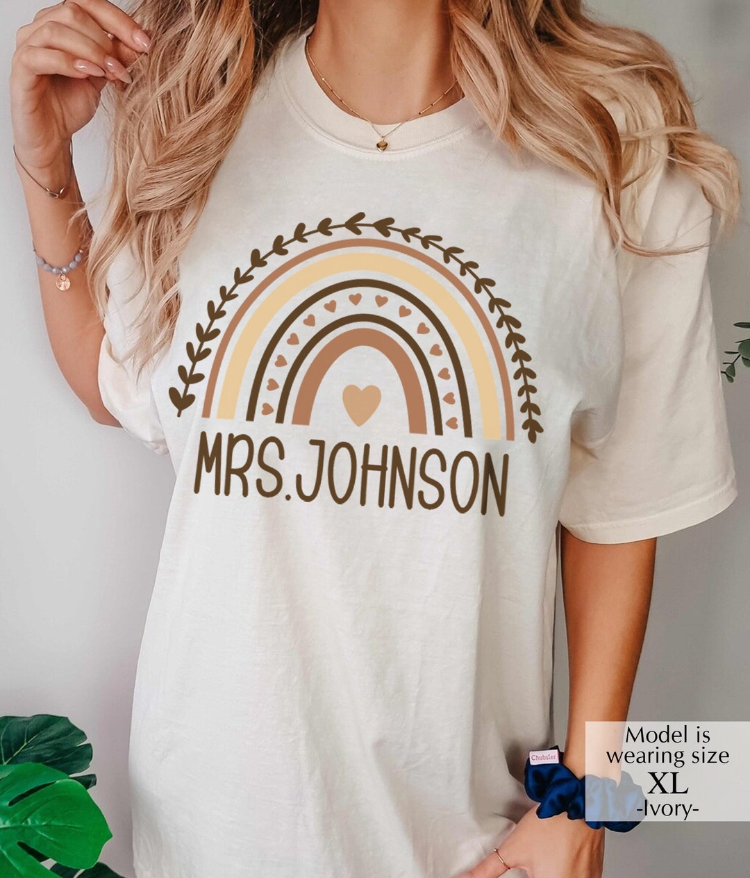 Personalized Teacher Shirt, Rainbow Teacher T-shirt, Custom Teacher ...