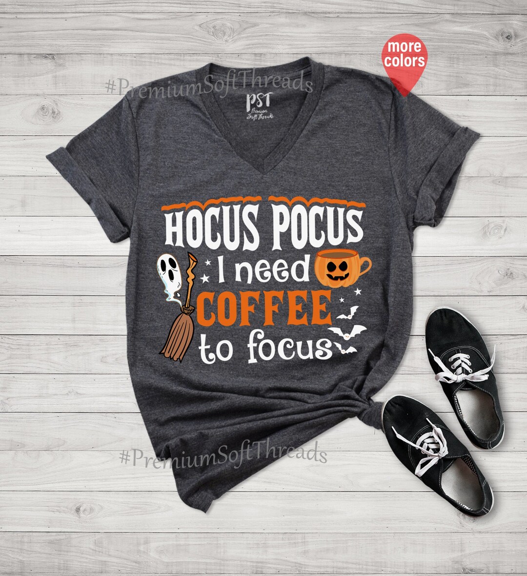 Hocus Pocus I Need Coffee to Focus Shirts, Womens Halloween Shirt ...