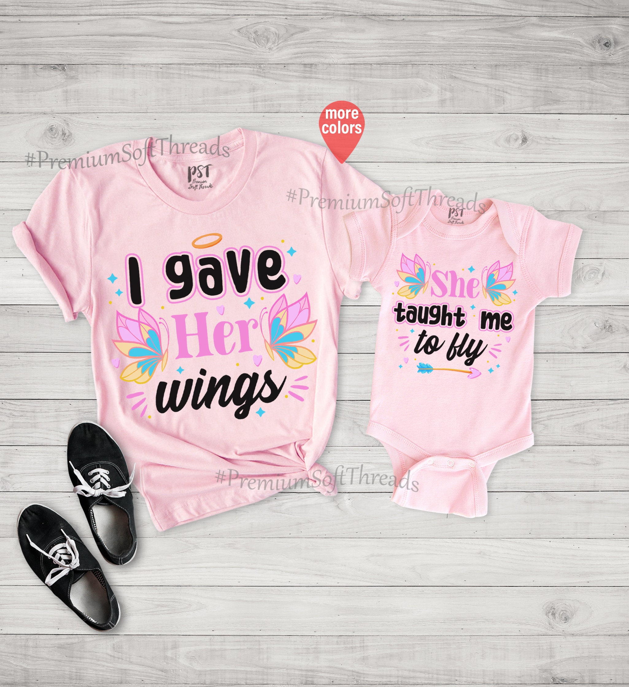 I Gave Her Wings Shirt Mommy And Me Outfits She Taught Me To | Etsy